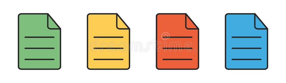 Document Icons. a Set of Files. PC User Interface from the 90s. Retro ...