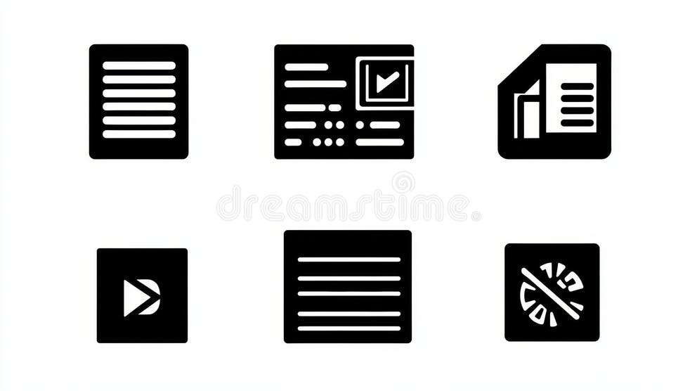 Document Icons Set stock illustration. Illustration of button - 367279482
