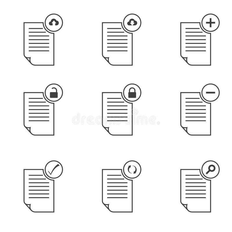 Document icons stock vector. Illustration of portfolio - 98601244