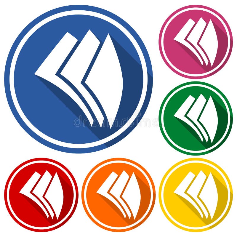 Document Icons Set with Long Shadow Stock Vector - Illustration of ...