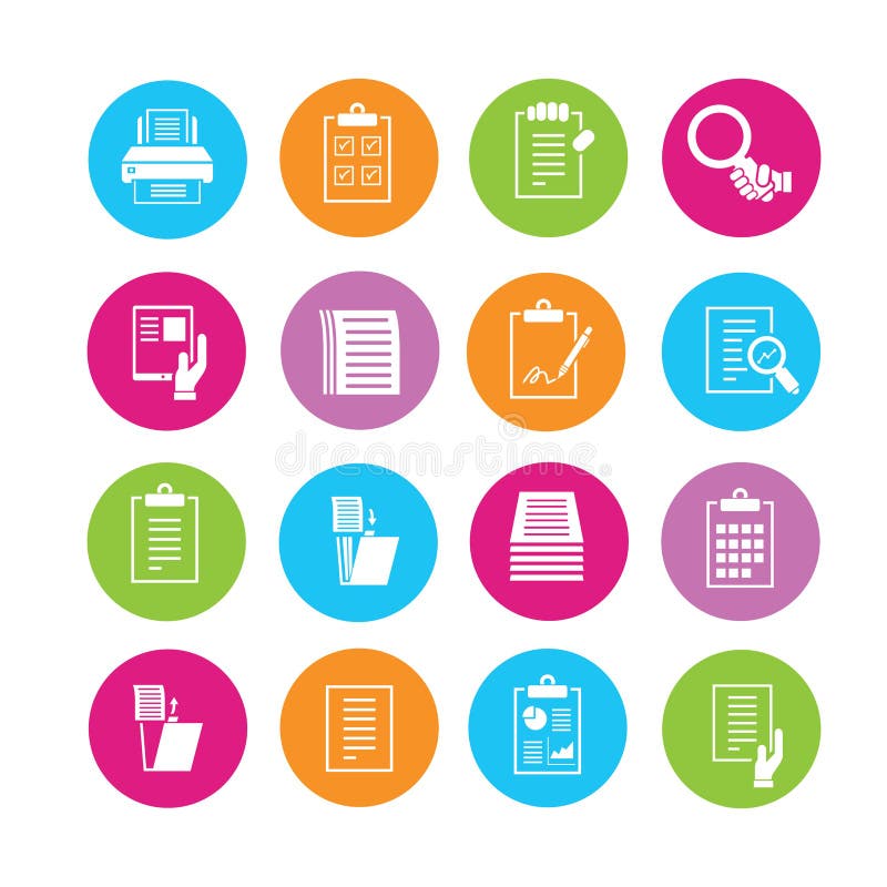 Document icons stock illustration. Illustration of colorful - 36902430