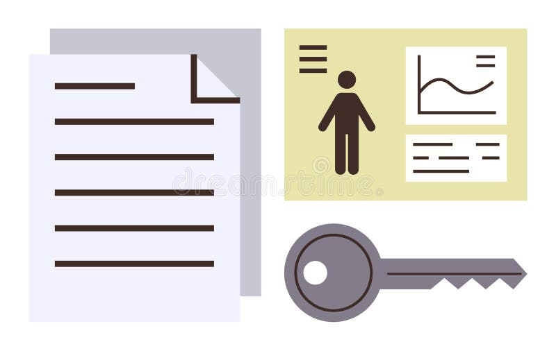 Document, ID Card, and Key Representing Secure Access and Authentication Stock Vector ...