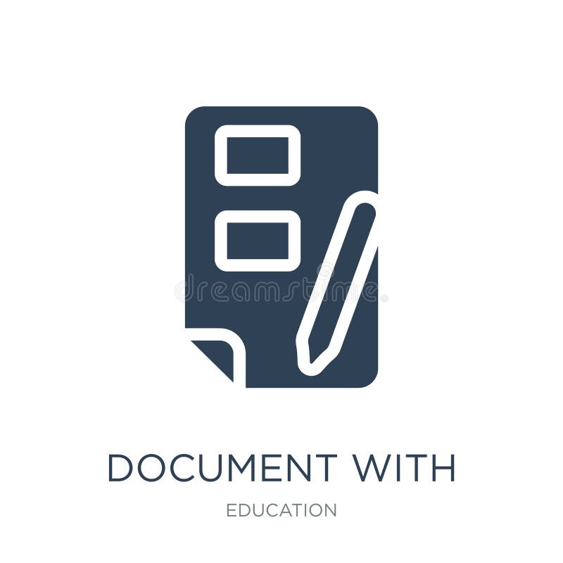 Document with Image and Content Icon in Trendy Design Style. Document ...