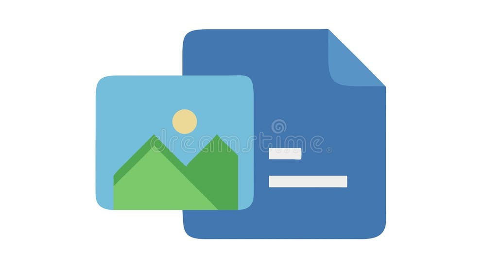 Document with Image Icon for Media, Files, and Digital Content, Vector ...