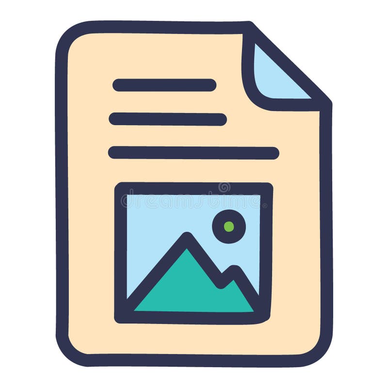 Document with Image Icon. a Simple and Colorful Illustration of a ...