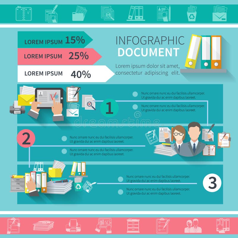 Office Infographics Flat Business Template Stock Vector - Illustration ...