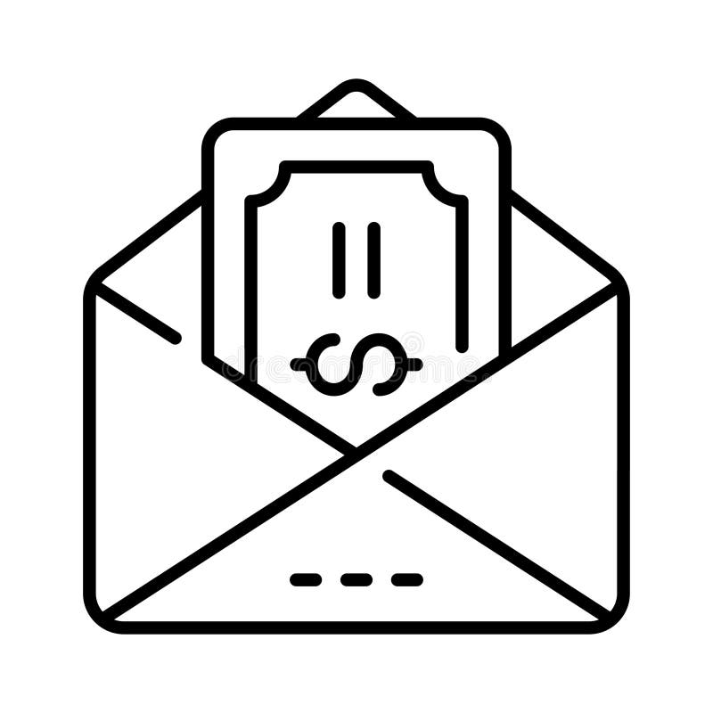 Document Inside Envelope with Dollar Denoting Financial Mail Concept ...