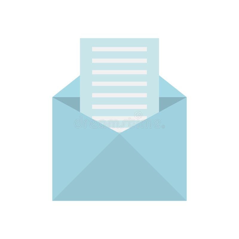 Document Inside Envelope Icon Image Stock Illustration - Illustration ...