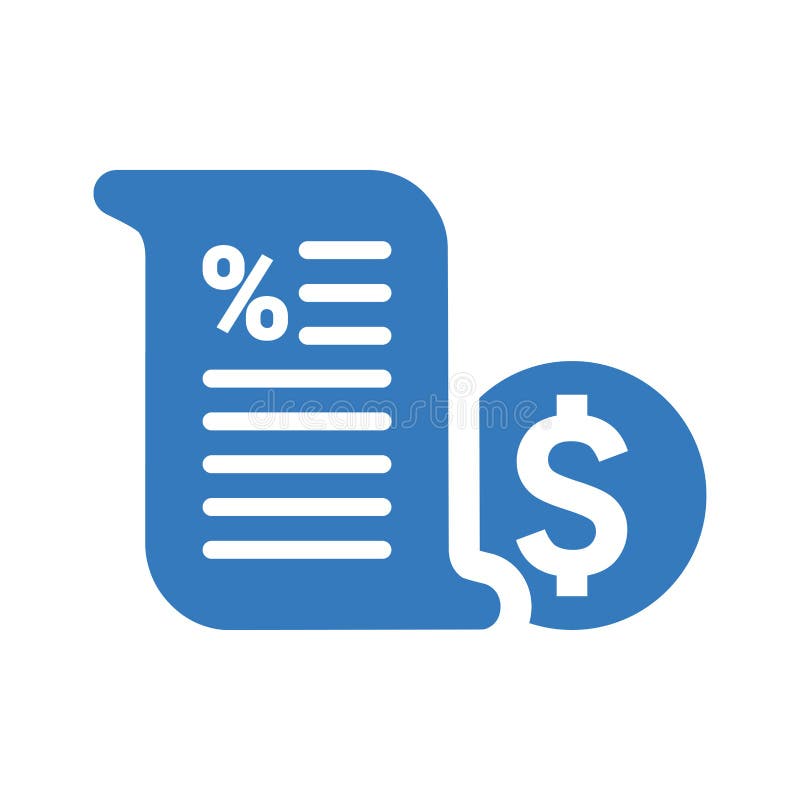 Document, Interest Rate Icon. Blue Color Vector Stock Vector ...