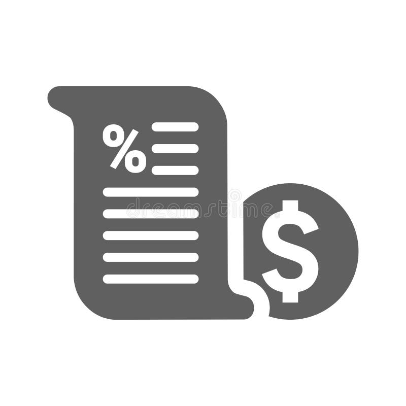 Document, Interest Rate Icon. Gray Vector Graphics Stock Vector ...