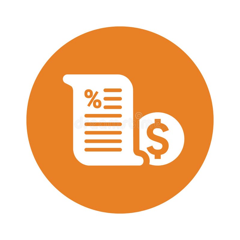 Document, Interest Rate Icon. Orange Color Design Stock Vector ...