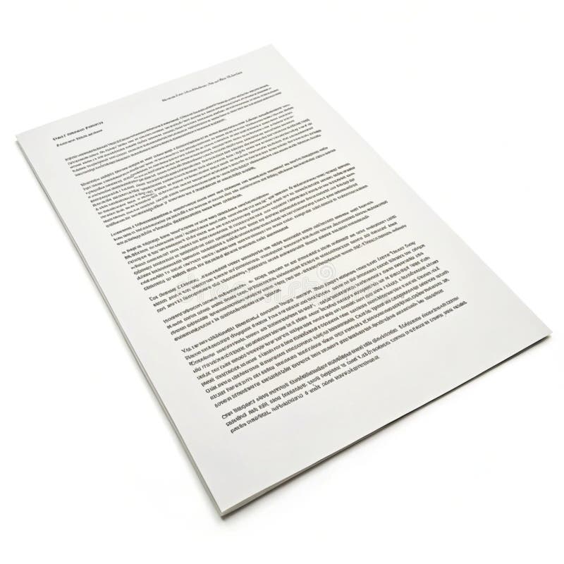 Document Isolated on White Background Stock Illustration - Illustration ...