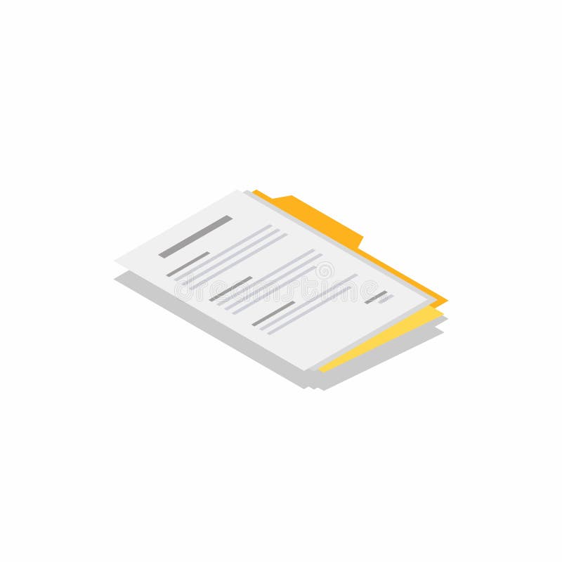 Document Isometric Right View - Shadow Icon Vector Isometric Stock ...