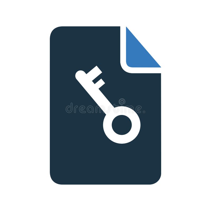 Document, Key Icon. Vector Graphics Stock Vector - Illustration of ...