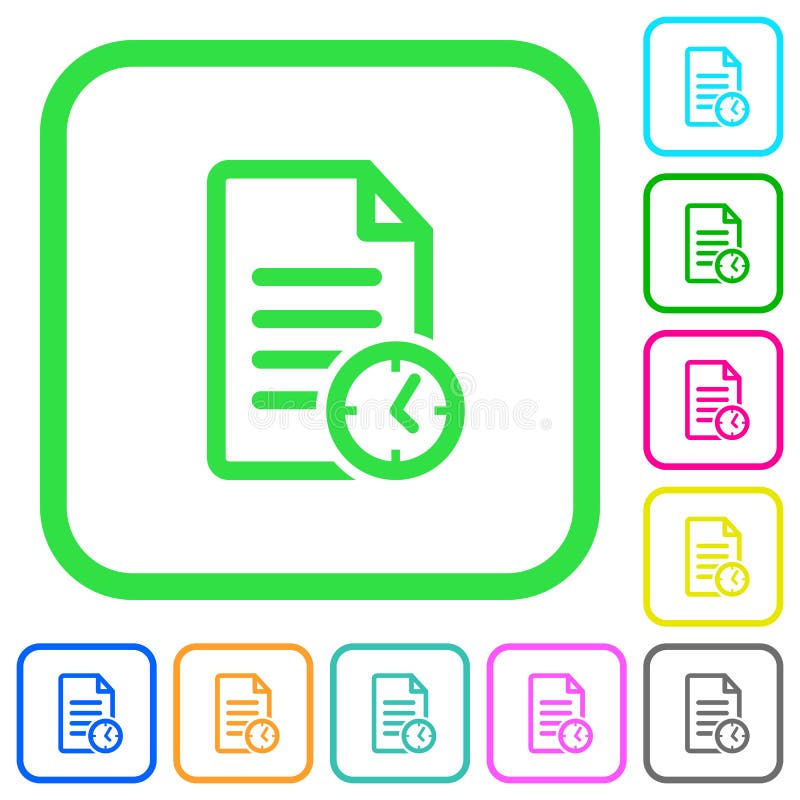Document Last Modified Time Vivid Colored Flat Icons Icons Stock Vector ...