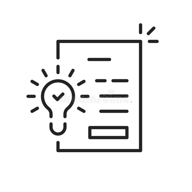 Document with Light Bulb Like Patent Icon Stock Illustration ...