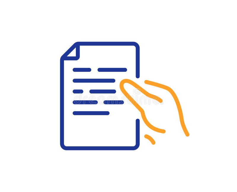 Document Line Icon. Hold Doc File Page Sign. Vector Stock Vector ...