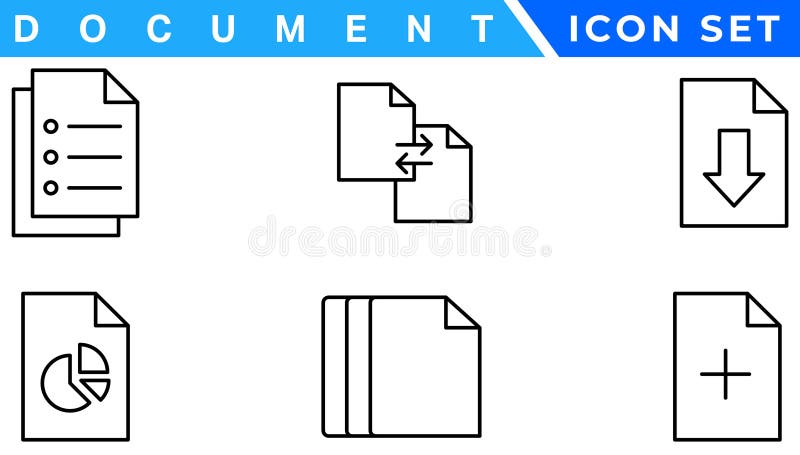 Document Line Icon Set. Documents Symbol Collection Stock Illustration ...