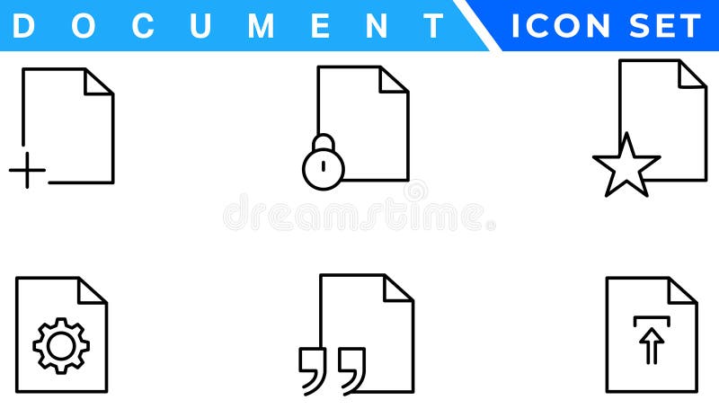 Document Line Icon Set. Documents Symbol Collection Stock Vector ...