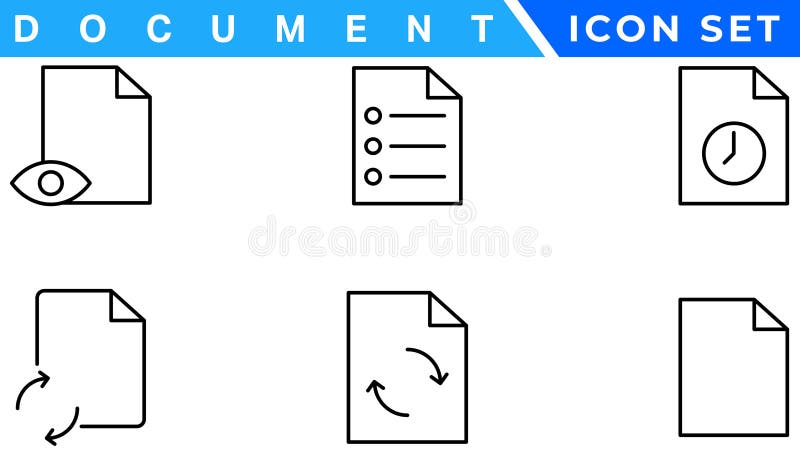 Document Line Icon Set. Documents Symbol Collection Stock Vector ...