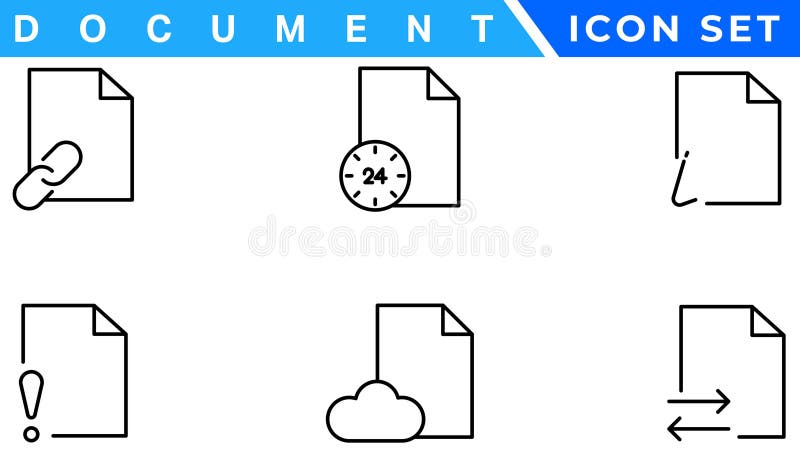 Document Line Icon Set. Documents Symbol Collection Stock Illustration ...
