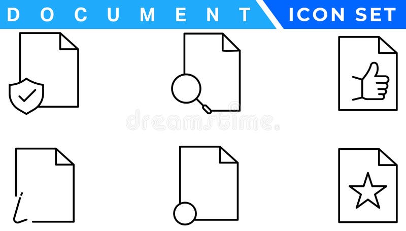Document Line Icon Set. Documents Symbol Collection Stock Illustration ...