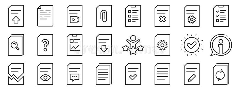 Document Line Icons. Report, Checklist and Copy. Vector Stock Vector ... Document Line Icons. Report, Checklist and Copy. Vector Stock Vector ...