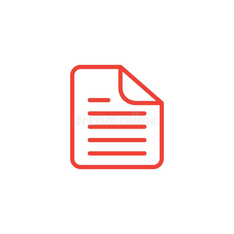 Document Line Red Icon on White Background. Red Flat Style Vector ... Document Line Red Icon on White Background. Red Flat Style Vector ...