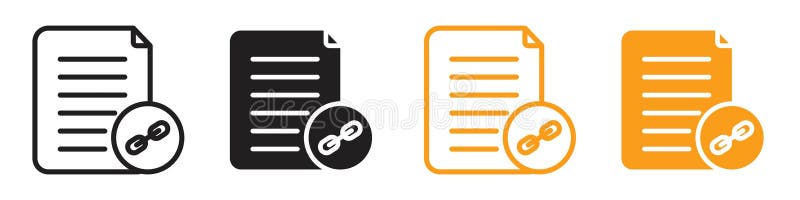 Document Link Icon Line Art Vector Stock Illustration - Illustration of ...