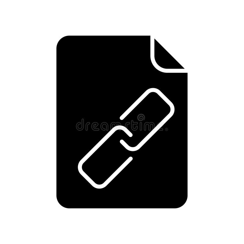 Document Link Icon Set. Web File and Copy Vector Symbol in a Black ...