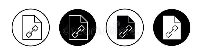 Document Link Icon Set. Web File and Copy Vector Symbol in a Black ...