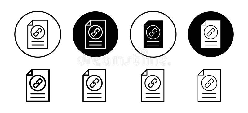 Document Link Icon Vector Set Collection For Web Stock Vector