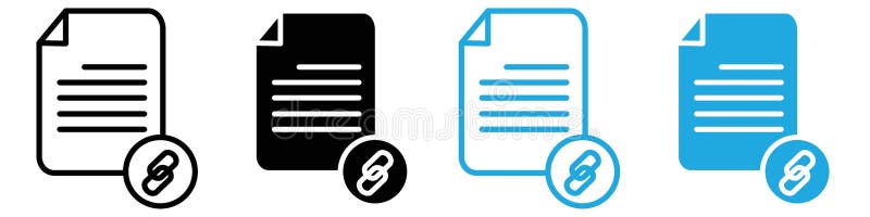Document Link Icon Mark in Filled Style Stock Vector - Illustration of ...