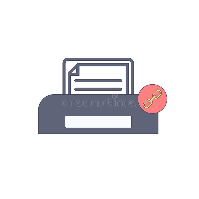 Document, Link, Paper, Print, Printer, Printing Icon Stock Vector ...