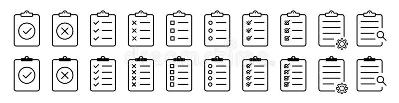 Document List Icon. Clipboard Form Icon Collection. Document ...