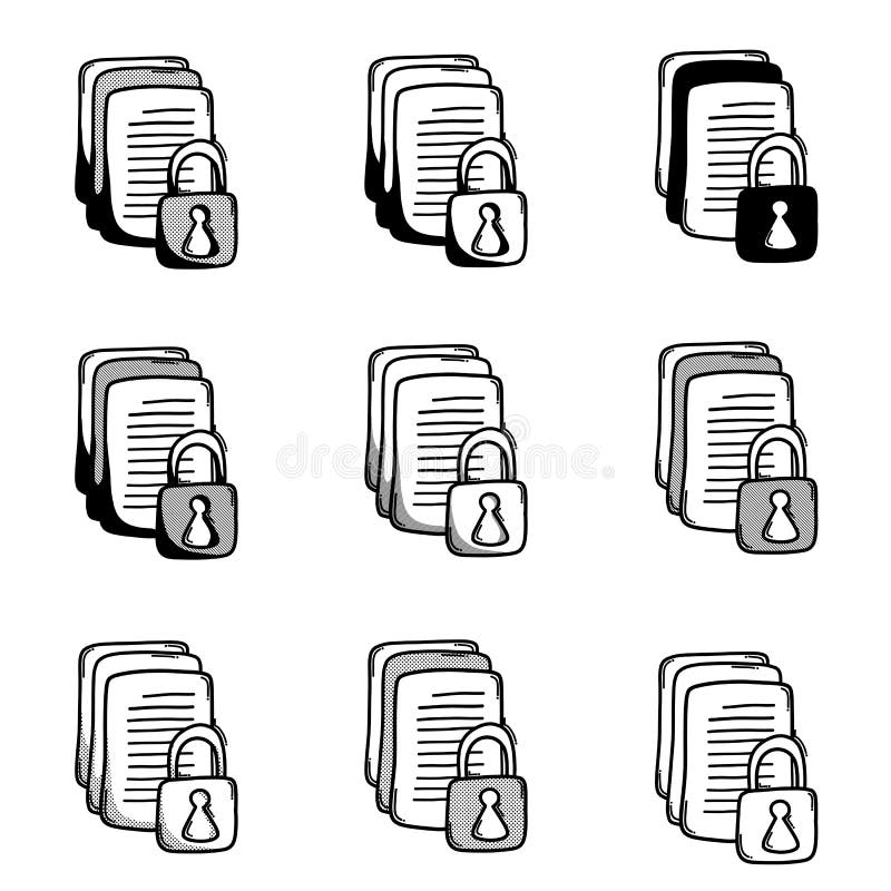 Lock Doodle Vector Icon. Drawing Sketch Illustration Hand Drawn Line ...