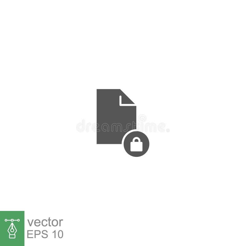 Document Lock Icon, Secure, Confidential, Privacy. Security Contract ...