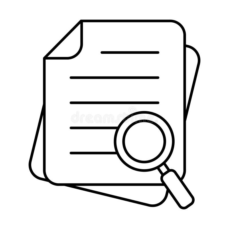 Document with Magnifier Loupe Thin Line Icon, Business Concept. File ... Document with Magnifier Loupe Thin Line Icon, Business Concept. File ...