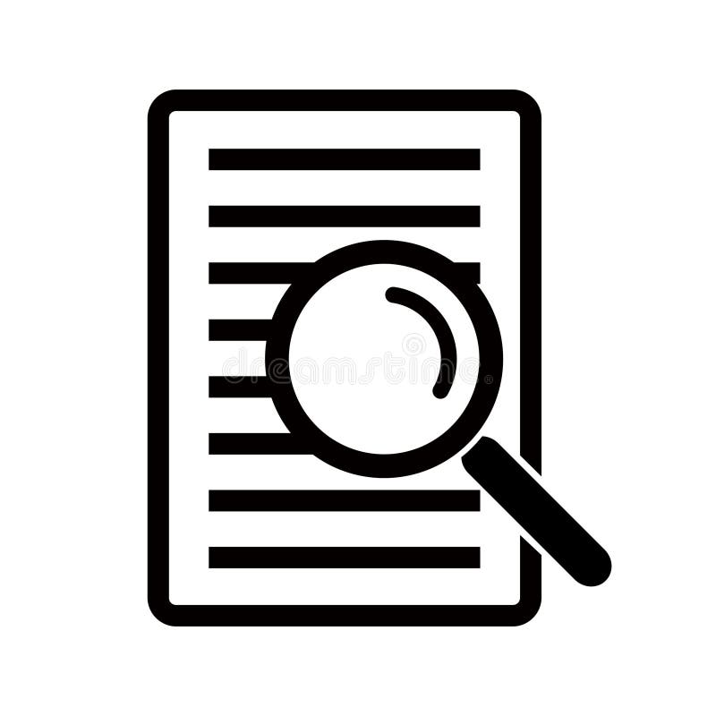 Document with Magnifying Glass Stock Vector - Illustration of neutral ...
