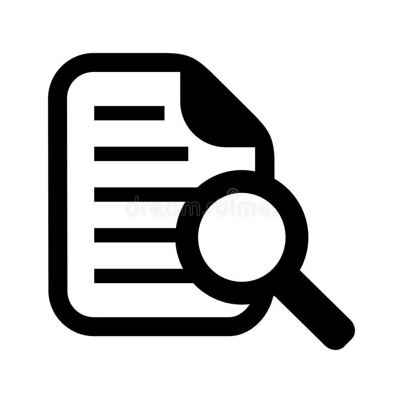 Document with Magnifying Glass Stock Vector - Illustration of document ...