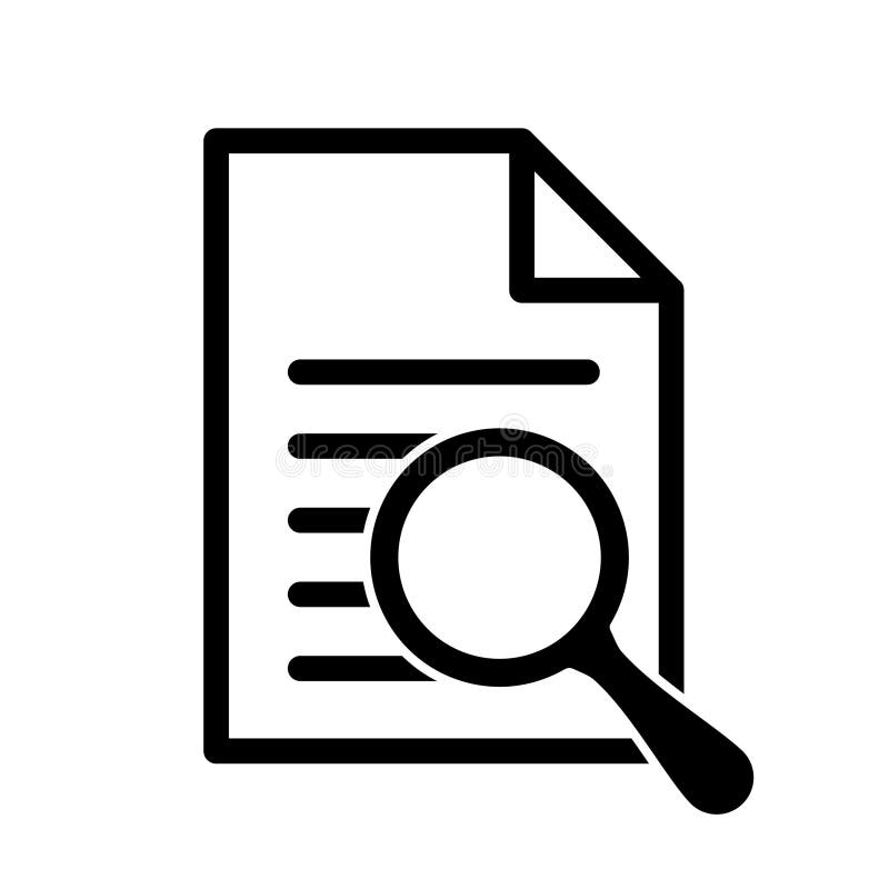 Document with Magnifying Glass Stock Vector - Illustration of analysis ...