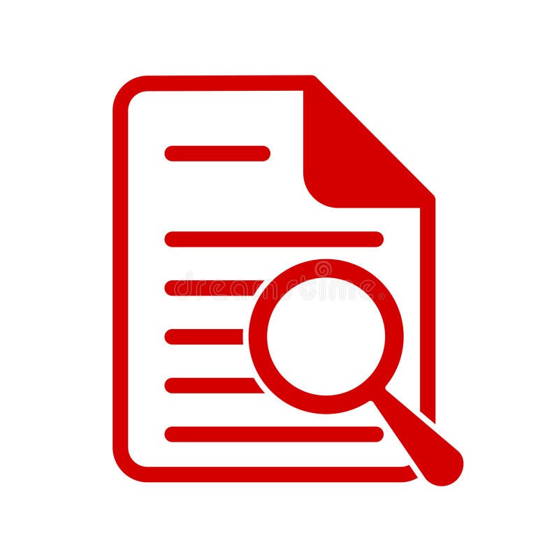 Document with Magnifying Glass Stock Vector - Illustration of document ...