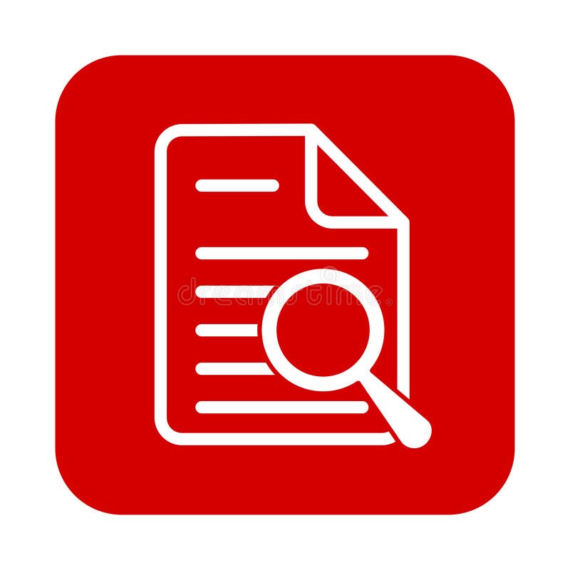 Document with Magnifying Glass Stock Vector - Illustration of icon ...