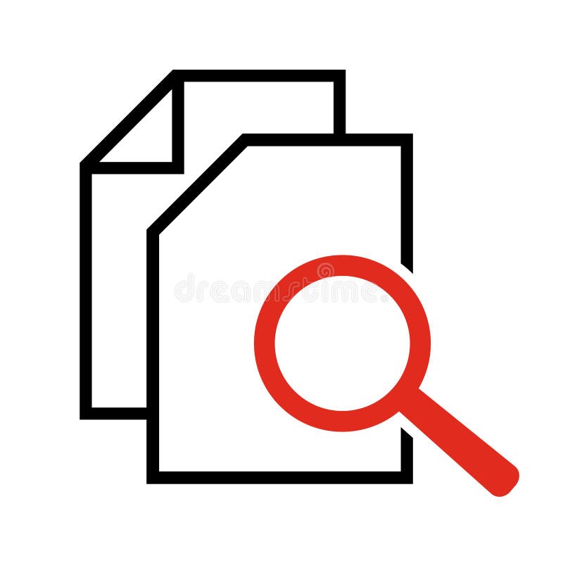 Document with Magnifying Glass. Stock Vector - Illustration of document ...
