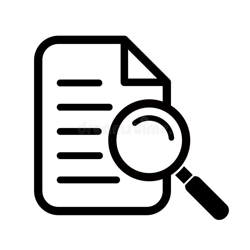Document with Magnifying Glass Stock Vector - Illustration of isolated ...