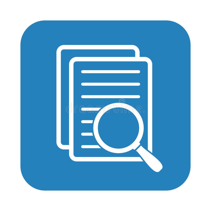 Document with Magnifying Glass Stock Vector - Illustration of logo ...