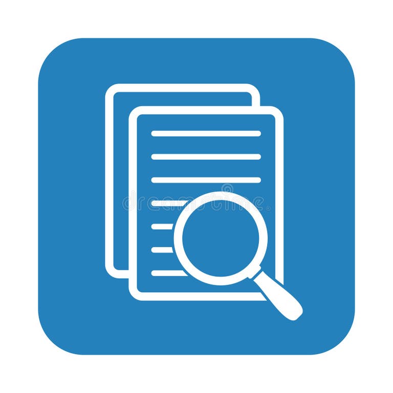 Document with Magnifying Glass Stock Vector - Illustration of logo ...