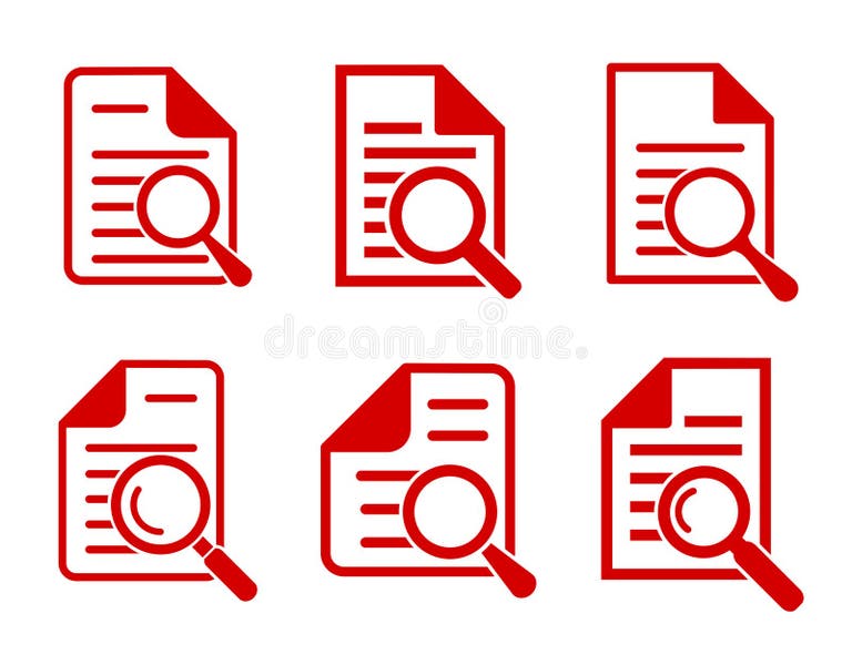Document with Magnifying Glass. Stock Vector - Illustration of icon ...