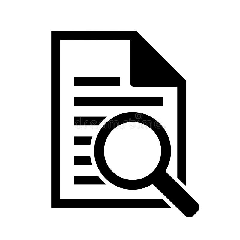 Document with Magnifying Glass Stock Vector - Illustration of ...