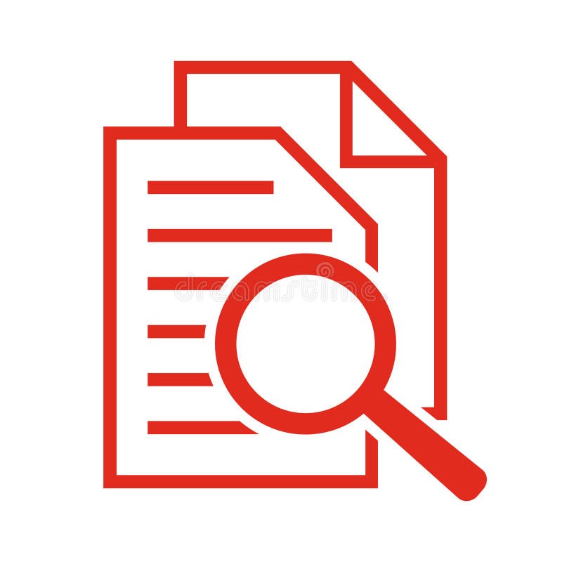 Document with Magnifying Glass. Stock Illustration - Illustration of ...